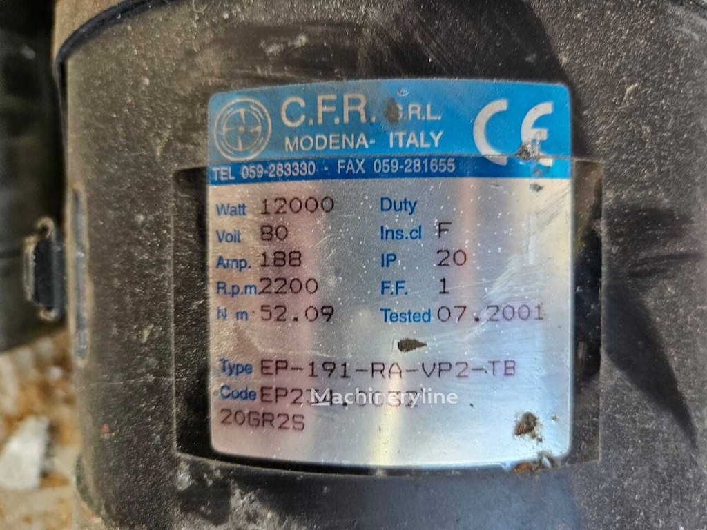 CFR 80V, 188A, 12000W servo motor za električnog viljuškara