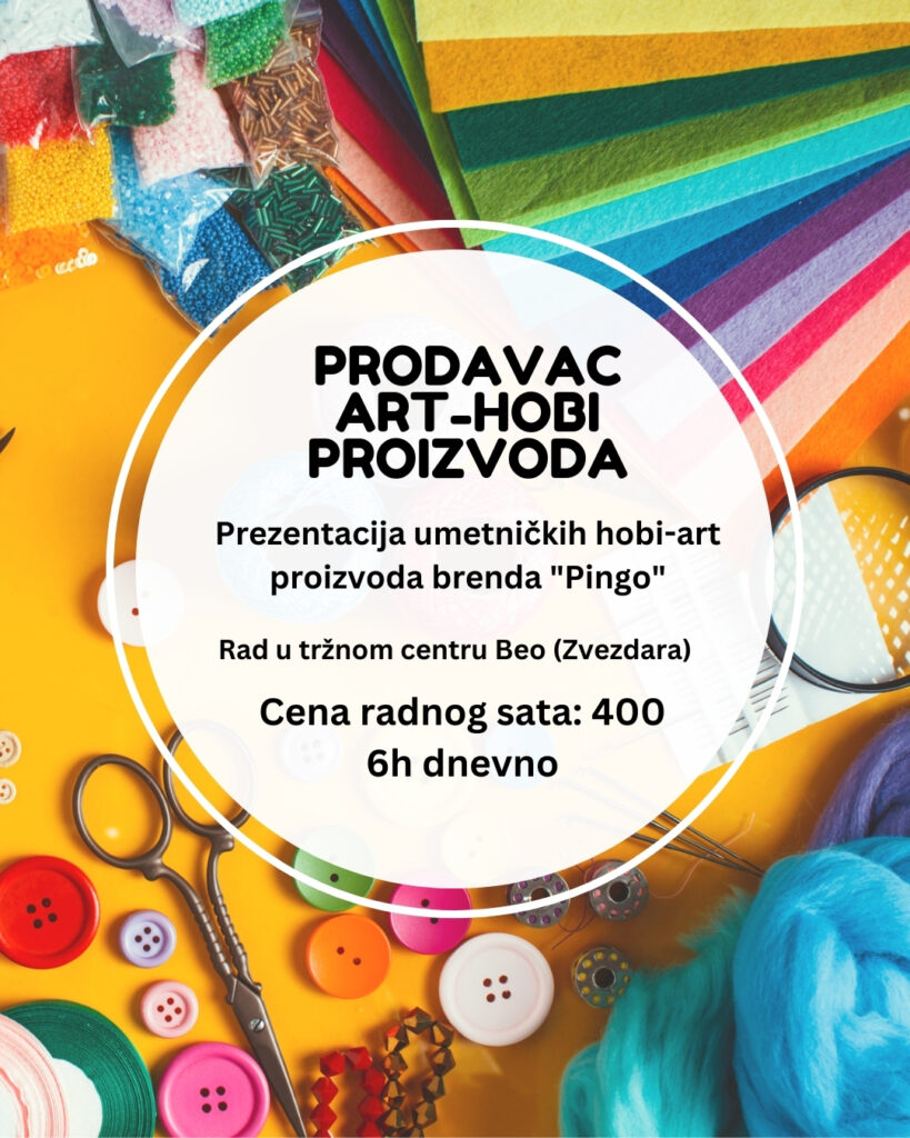Prodavac Art Hobi Proizvoda Privremeni poslovi