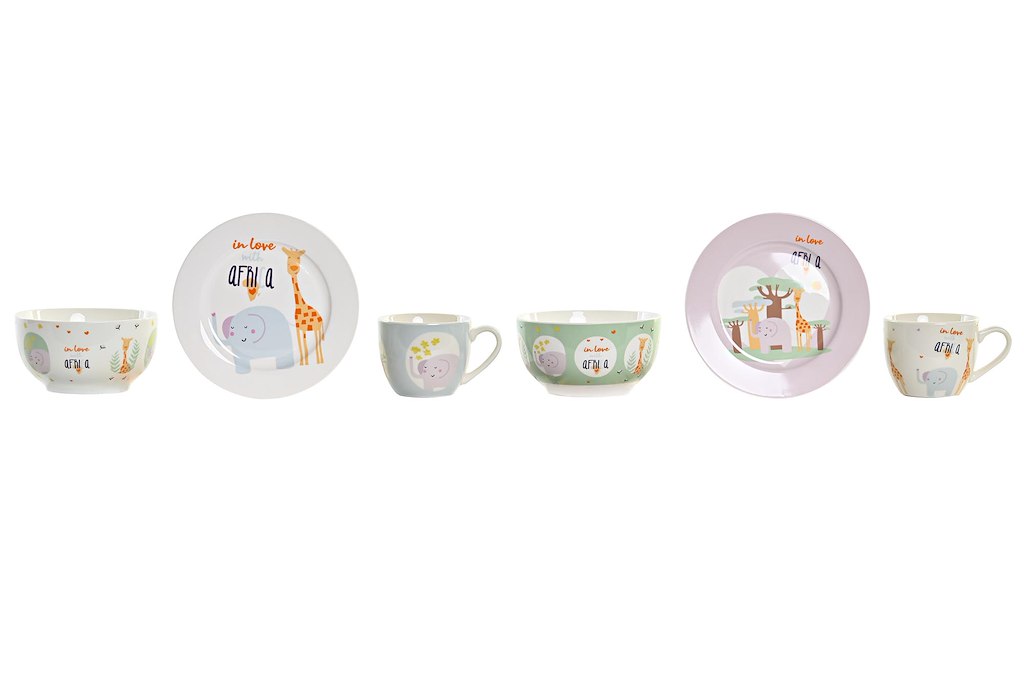 DEČIJI SET ANIMALS / 3 19X19X2 270ML 2 MODELA
