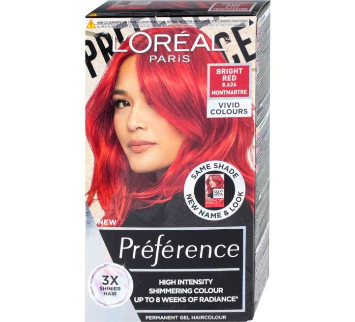 L'OREAL PARIS PREFERENCE VIVIDS 8.624 BOJA ZA KOSU - BRIGHT RED