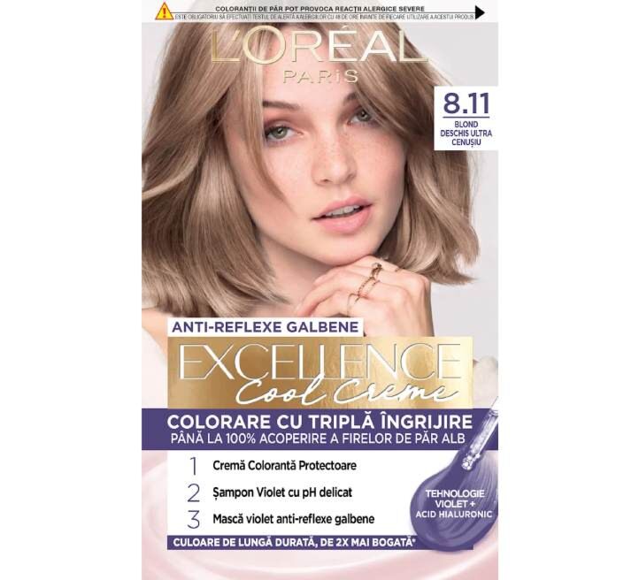 L'OREAL PARIS EXCELLENCE 8.11 BOJA ZA KOSU – 8.11 ULTRA ASH LIGHT BLONDE