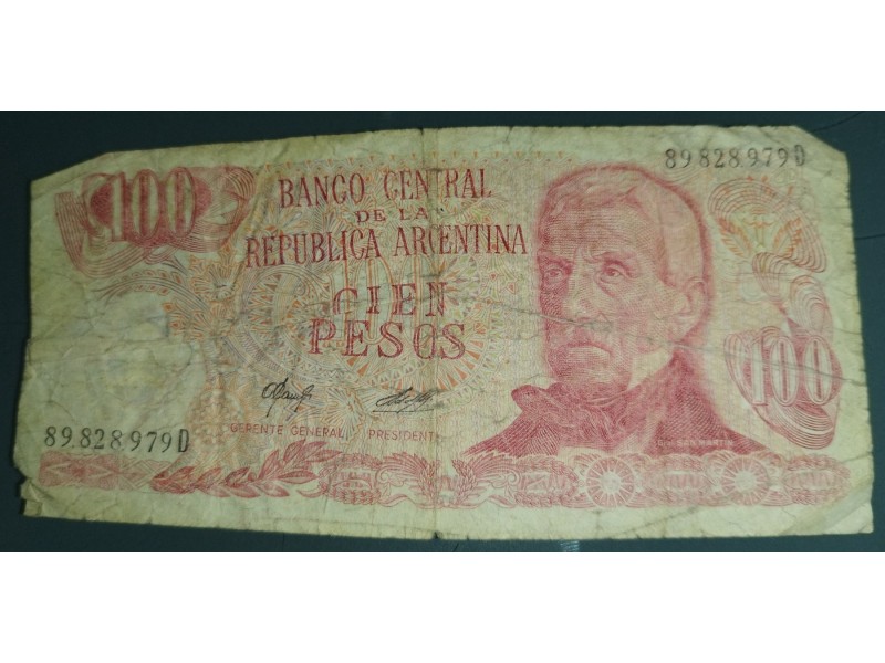 D5 100 pesos Argentina 1976-1978