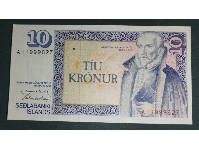 D26 10 kronur Island 1981-1984 UNC