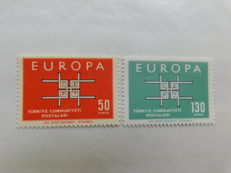 TURSKA EUROPA 1963 KOMPLET ČISTA SERIJA