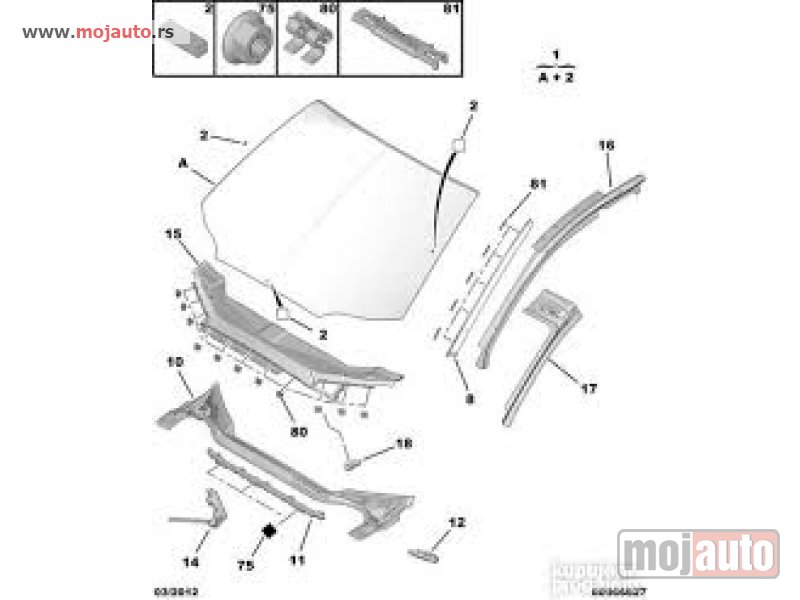 Citroen C5 Lajsna Sofersabne Desna 08- NOVO