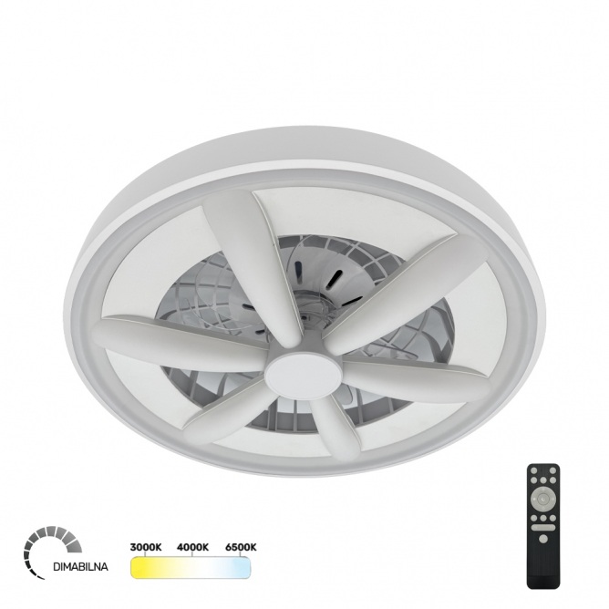 LED PLAFONJERA YL-FAN-G001 48W 3000K/4000K/6500K BELA DIMABILNA