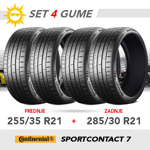255/35 R21x2 + 285/30 R21x2 Conti SC7 -SET 4 GUME