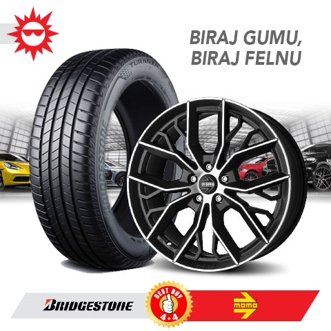 195/55 R16 SET BRIDGESTONE + MOMO