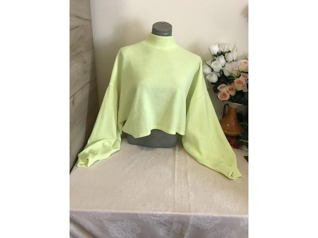 Bershka zuti crop duks S