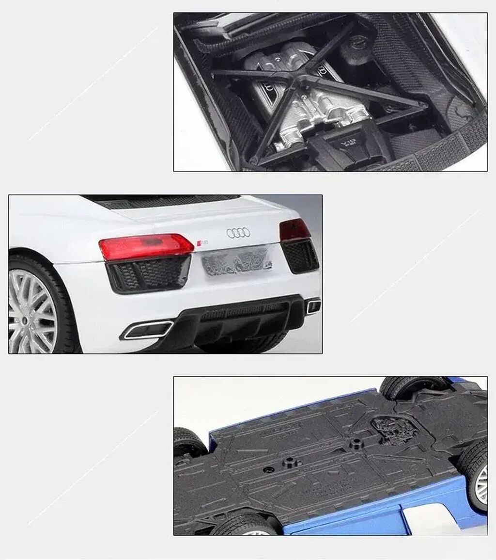 Audi R8 V10 – Metalni muzički autić (žuti) Audi R8 V10 metalni muzički