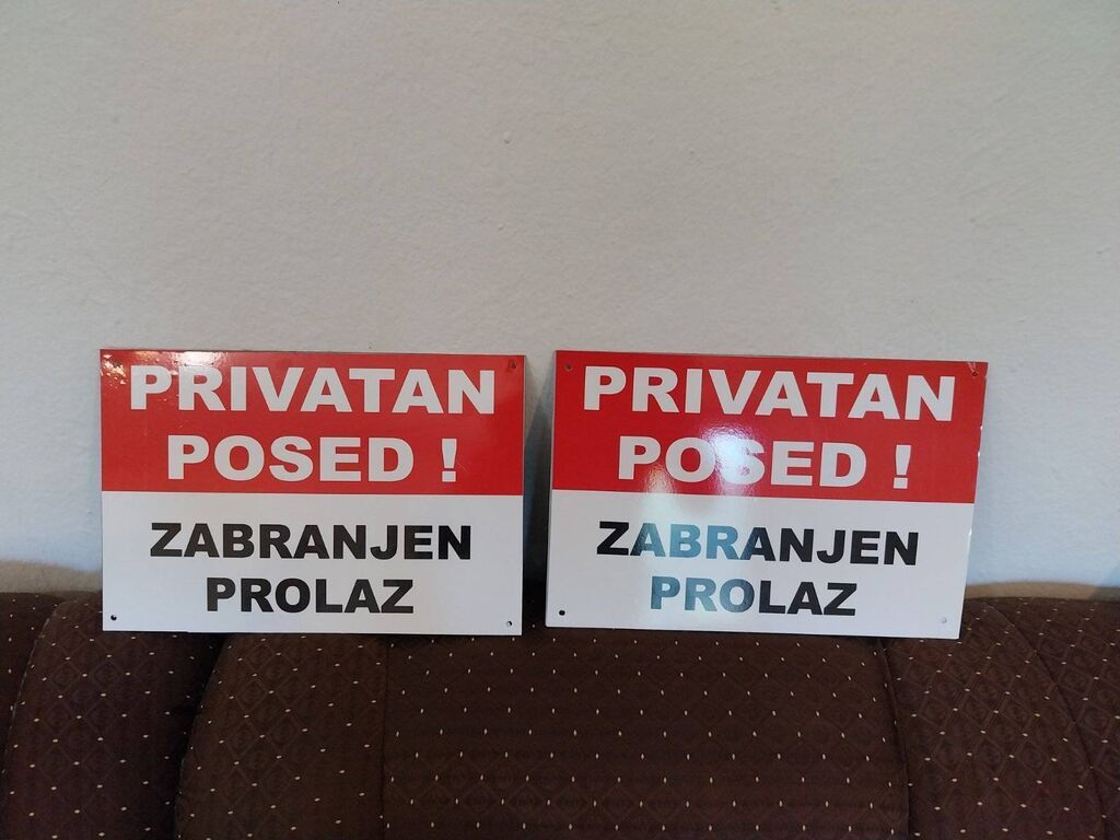 PRIVATAN POSED Zabranjen prolaz - Nalepnice i metalne table cene