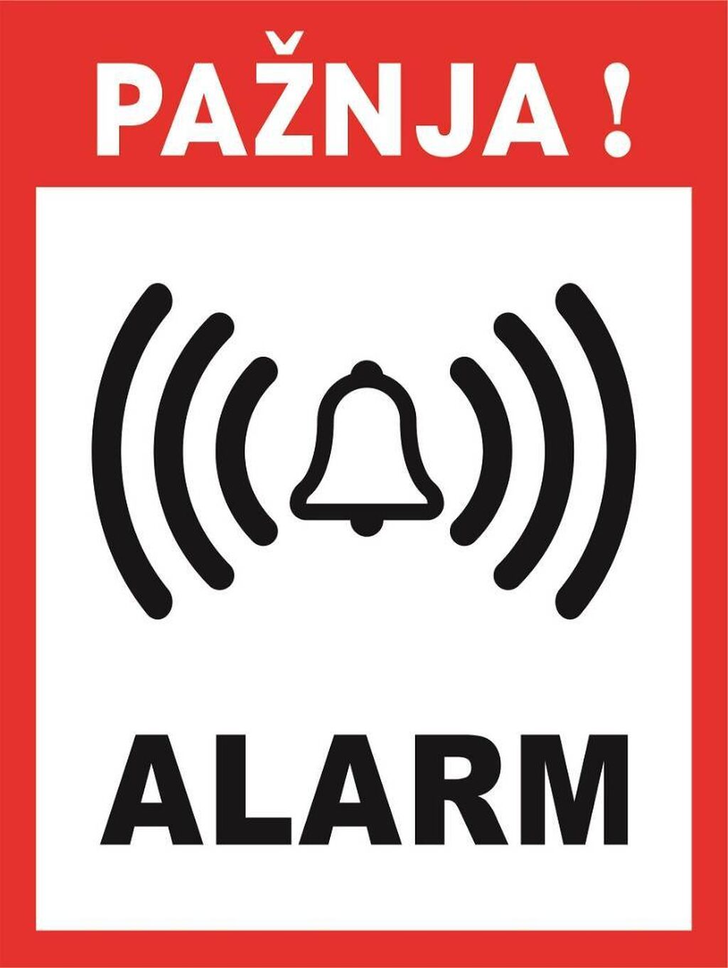Pažnja alarm ! - metalna tabla 20 x 15 cm cene tabli sa nalepnicom