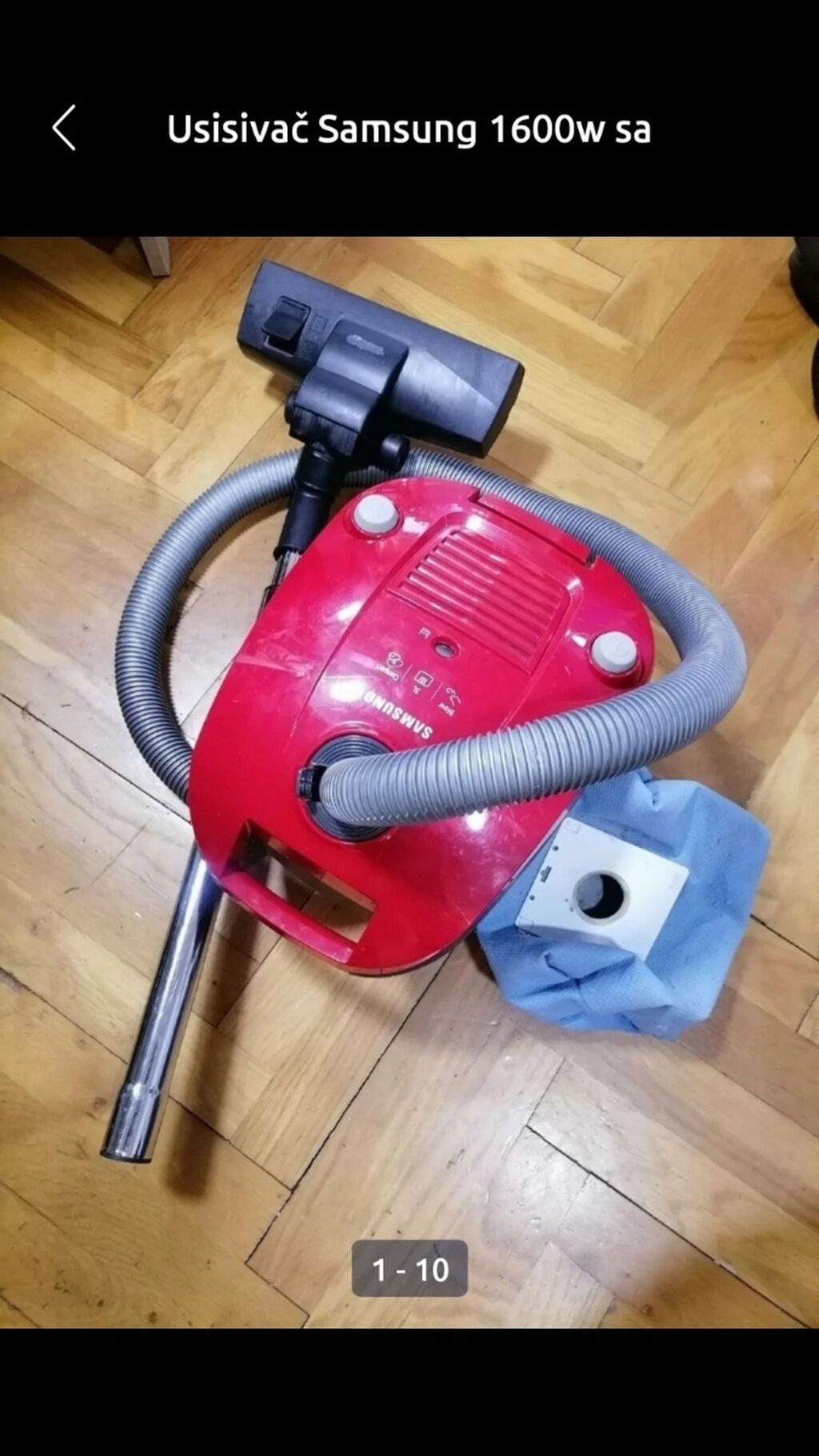 Usisivač Samsung 1600w sa platnenom vrećom Ispravan dobar Mirjevo