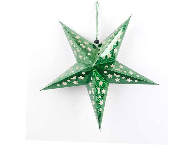 Zvezda 3D Viseći Ukras ili Abažur za Lampu 40 cm Green