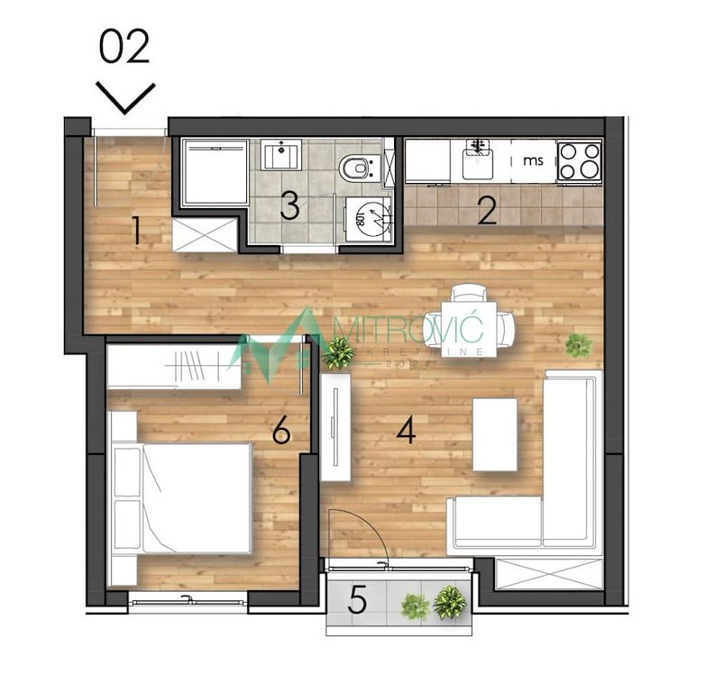 Jednoiposoban stan na prodaju, 40m2, 111.630€
