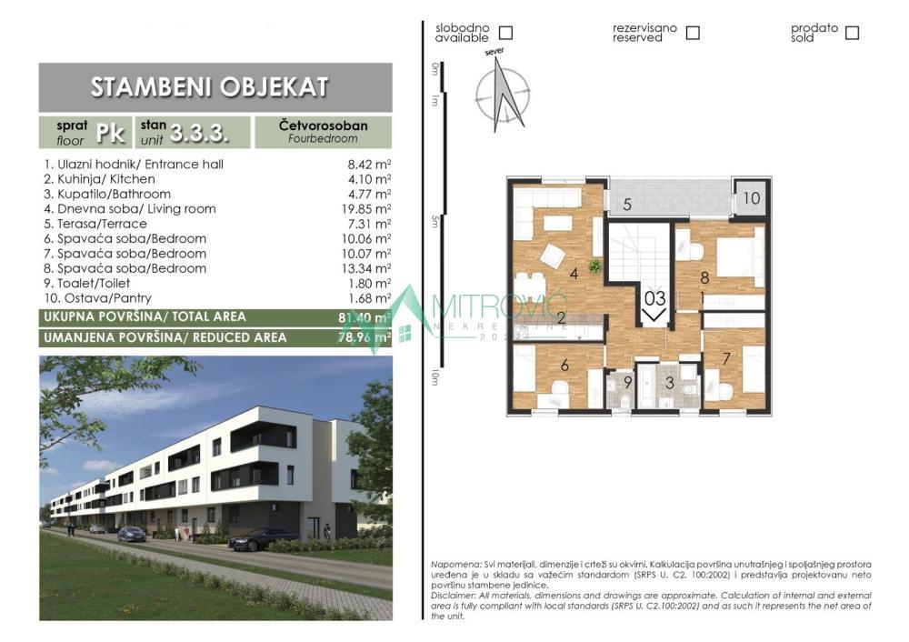 Četvorosoban stan na prodaju, 79m2, 126.043€
