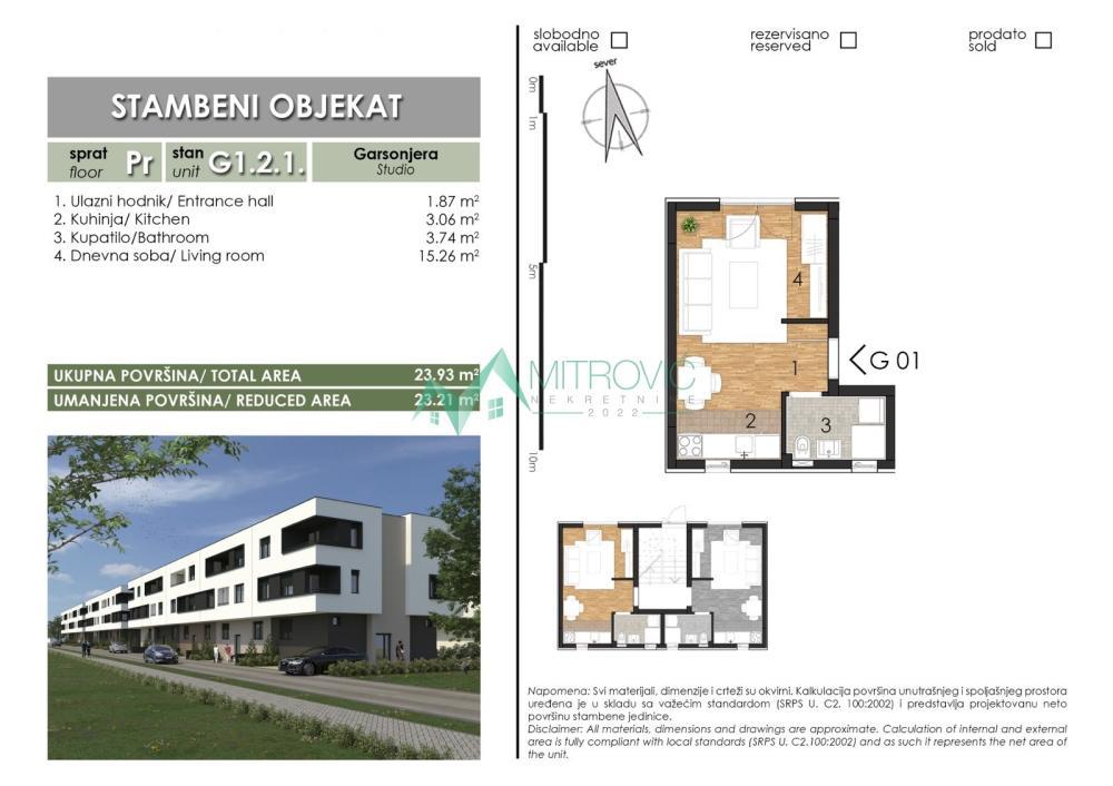 Stan na prodaju, 23m2, 37.100€