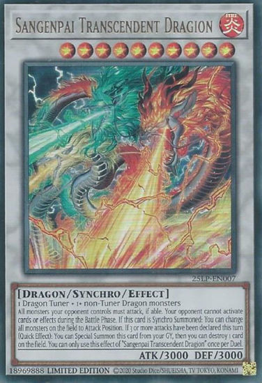 Sangenpai Transcendent Dragion - 25LP-EN007-UR - (V.1 - Ultra Rare) 1st Edition
