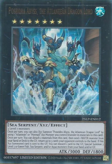 Poseidra Abyss, the Atlantean Dragon Lord - 25LP-EN012-UR - (V.1 - Ultra Rare) 1st Edition