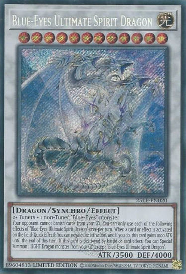 Blue-Eyes Ultimate Spirit Dragon - 25LP-EN020-SCR - (V.2 - Secret Rare) 1st Edition
