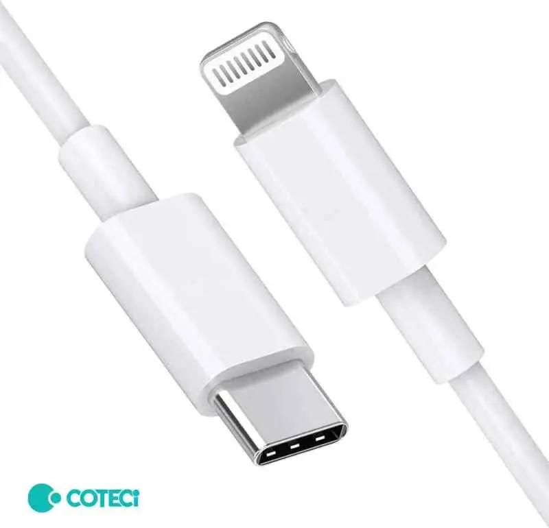 Data kabl Coteci CS2165 3A PD na iPhone lightning beli 1m