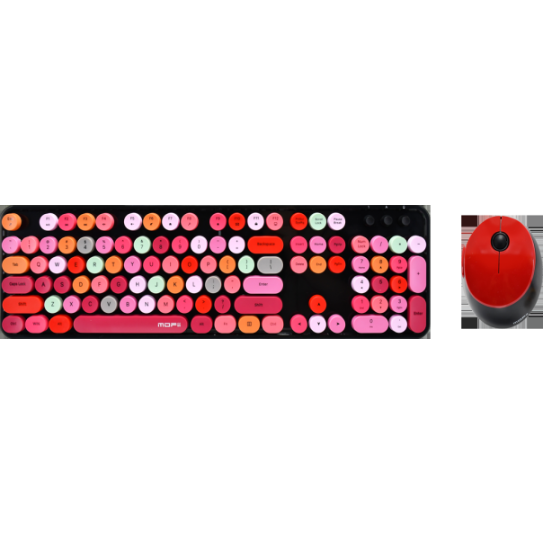 Moja Knjižara TASTATURA I MIŠ BEŽIČNI SET OP24505 ljubičasta plava crna zelena bež roze