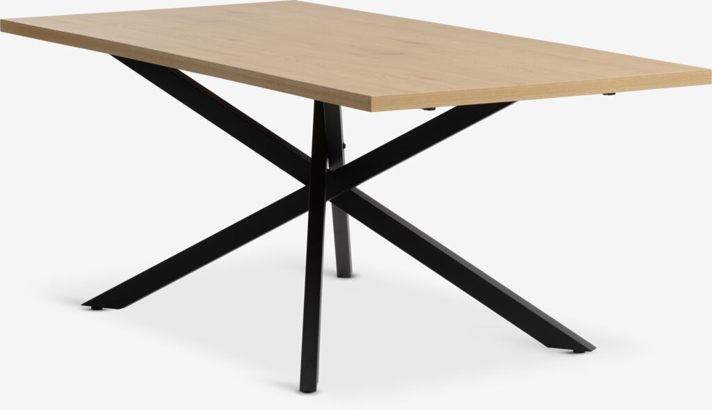 Trpezarijski sto NORTOFT 95x200 topao hrast boja/crna