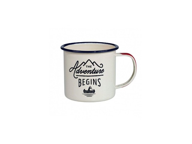 Šolja - Enamel Mug, Adventure Begins, Cream, 325ml