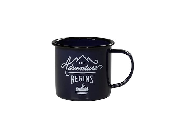 Šolja - Enamel Mug, Adventure Begins, Blue, 325ml