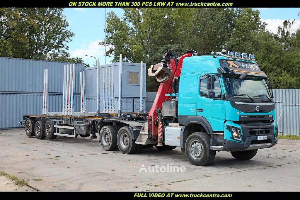 Volvo FMX 540, 6x6, CRANE PALFINGER+TOM NR 42.27, SAF tegljač + poluprikolica za prevoz drva