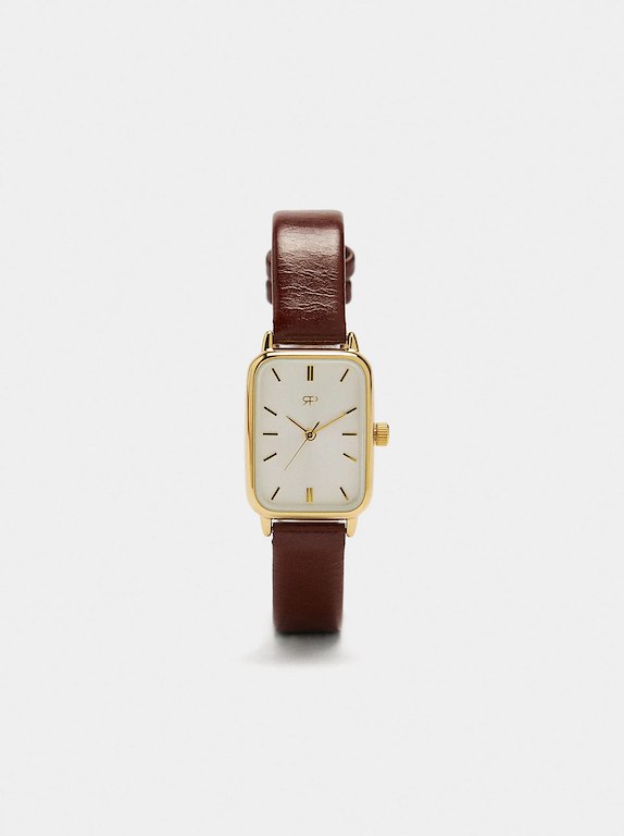SQUARE WATCH WITH TEXTURED BRACELET