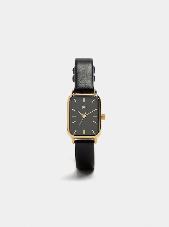 SQUARE WATCH WITH TEXTURED BRACELET