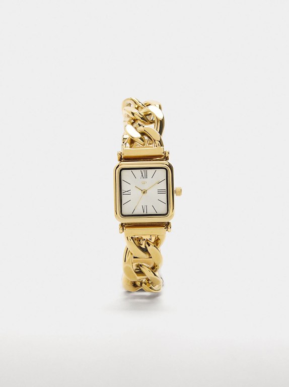 WATCH WITH SQUARE DIAL AND LINKS BRACELET