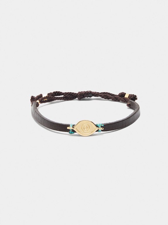 BRACELET WITH LEATHER AND CHARM