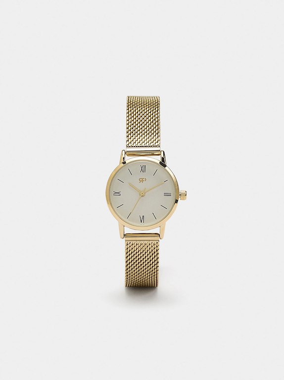 WATCH WITH STAINLESS STEEL MESH STRAP