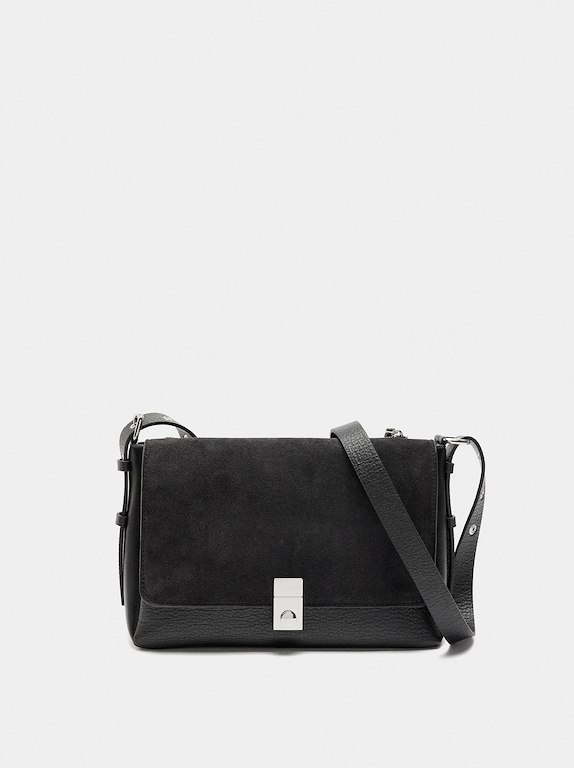 CROSSBODY BAG WITH LEATHER DETAILS