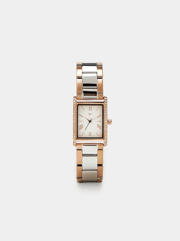 BICOLOR WATCH WITH STAINLESS STEEL BRACELET