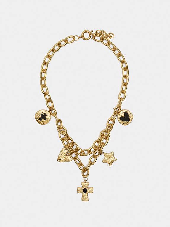 NECKLACE OF LINKS WITH CROSS PENDANT
