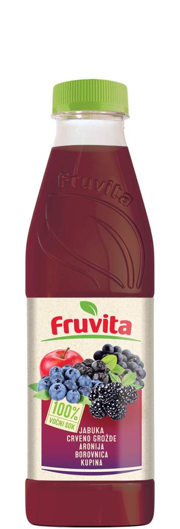 FRUVITA 100% JABUKA,GROZDJE,ARONIJA,BOROVNICA I KUPINA 0,8L