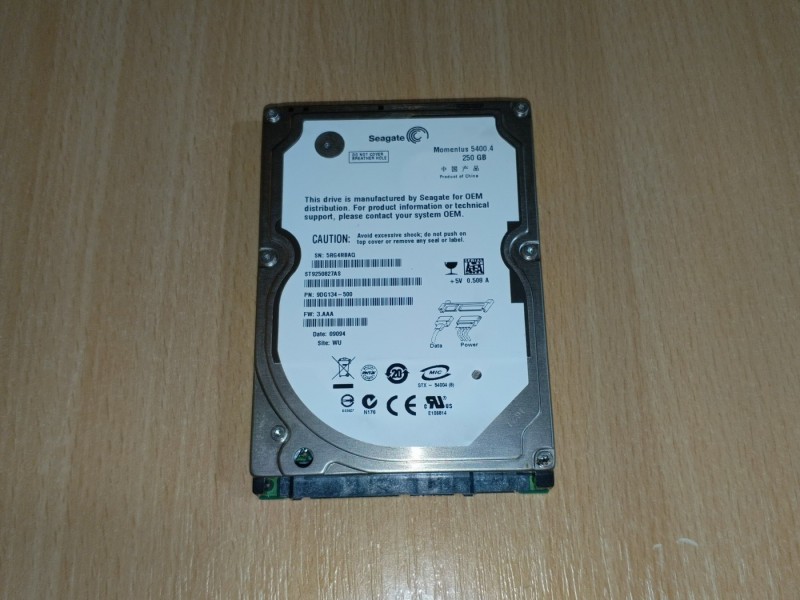 Seagate Momentus 250Gb - hard disk za laptop