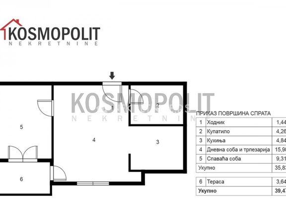 Zvezdara, Veliki mokri lug, Ristin potok, 1.5, 39m2, 95517 EUR