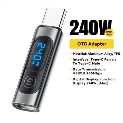 Essager 240W USB-C adapter – Čitač brzine punjenja