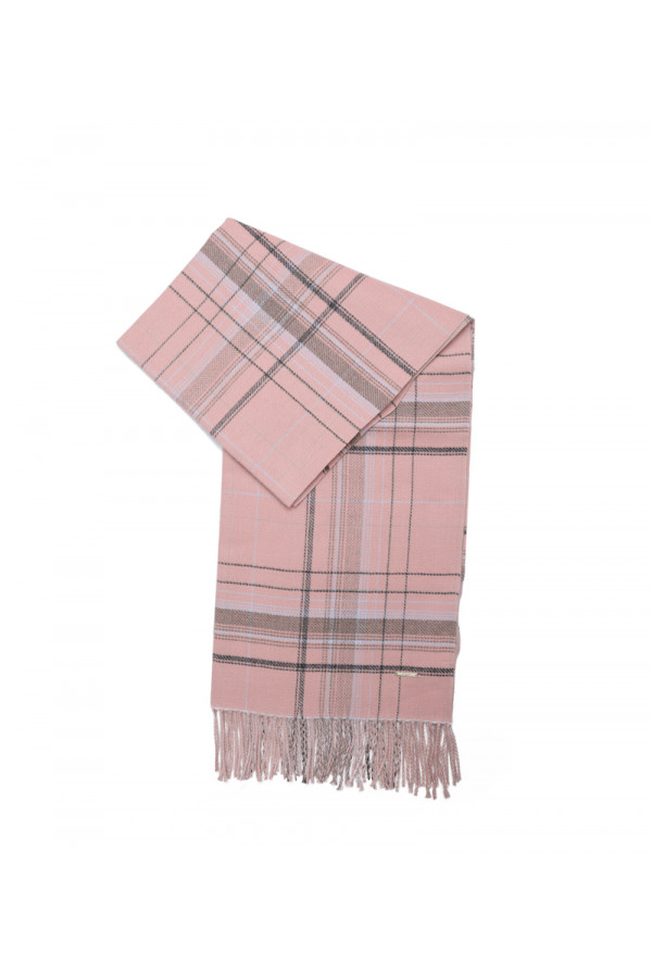 SCARF WITH CHECK DETAILS (65X180)
