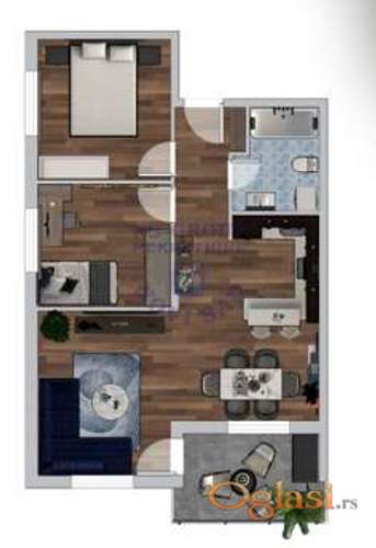 Trosoban 58m2 Adice