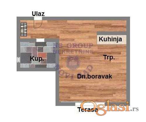 Garsonjera sa gratis terasom na prizemlju!