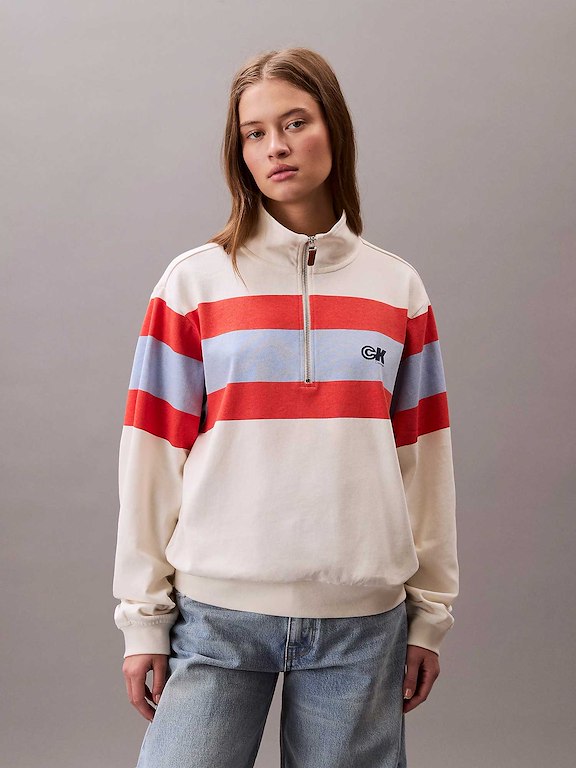 Calvin Klein Jeans Ženski džemper RUGBY JERSEY 1/4 ZIP STRIPE TO
12061 RSD