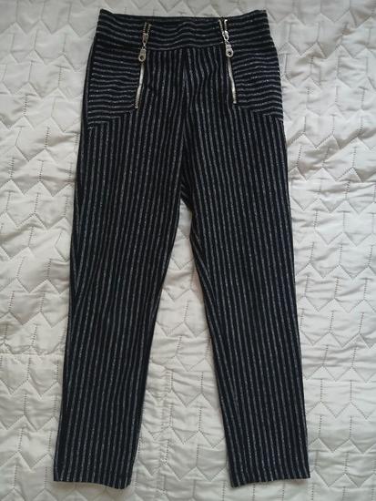 Cichild crno-sive prugaste pantalone-helanke, 116