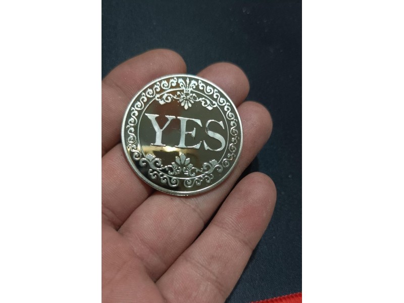 YES, NO kovanica, za odluku, novcic oko 4 cm.