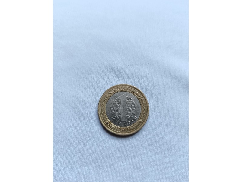 Турска 1 лира,2018 год.