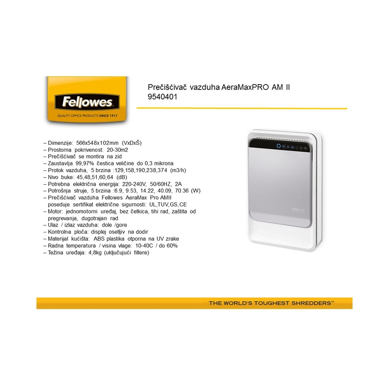 Pročišćivač vazduha AeraMaxPRO AM II Fellowes 9540401